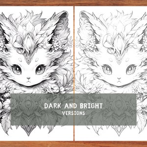 30 Fantasy Animals Coloring Pages Adults and Kids Grayscale Book Gift ...