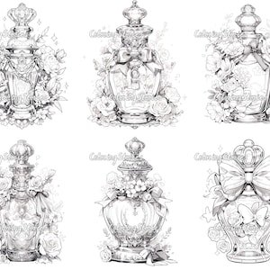 30 Perfume Bottles Part 1 Digital Coloring Book Bottles Perfume ...