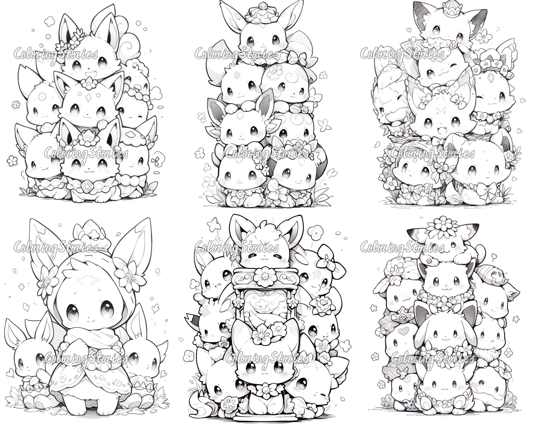 30 Cute Kawaii Fantasy Animals Part 2 Coloring Pages Adults - Etsy