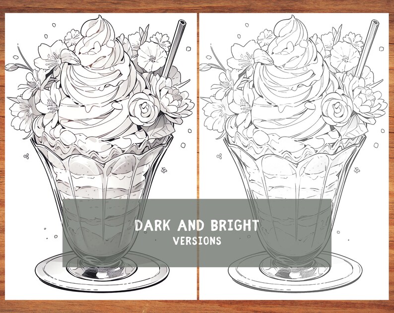 30 Desserts Digital Coloring Book Ice Cream Coloring Pages Cake ...