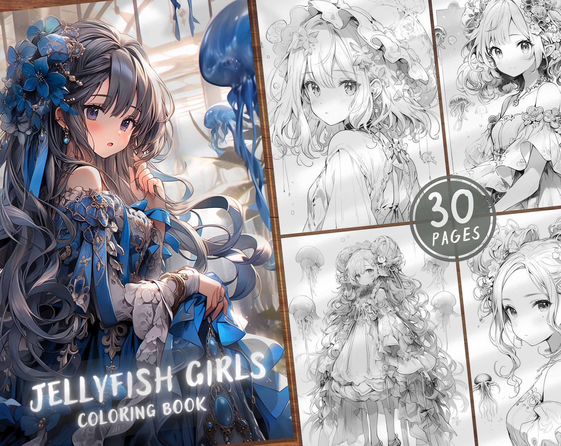 30 Anime Cute Jellyfish Girls Coloring Pages Adult Coloring Pages ...