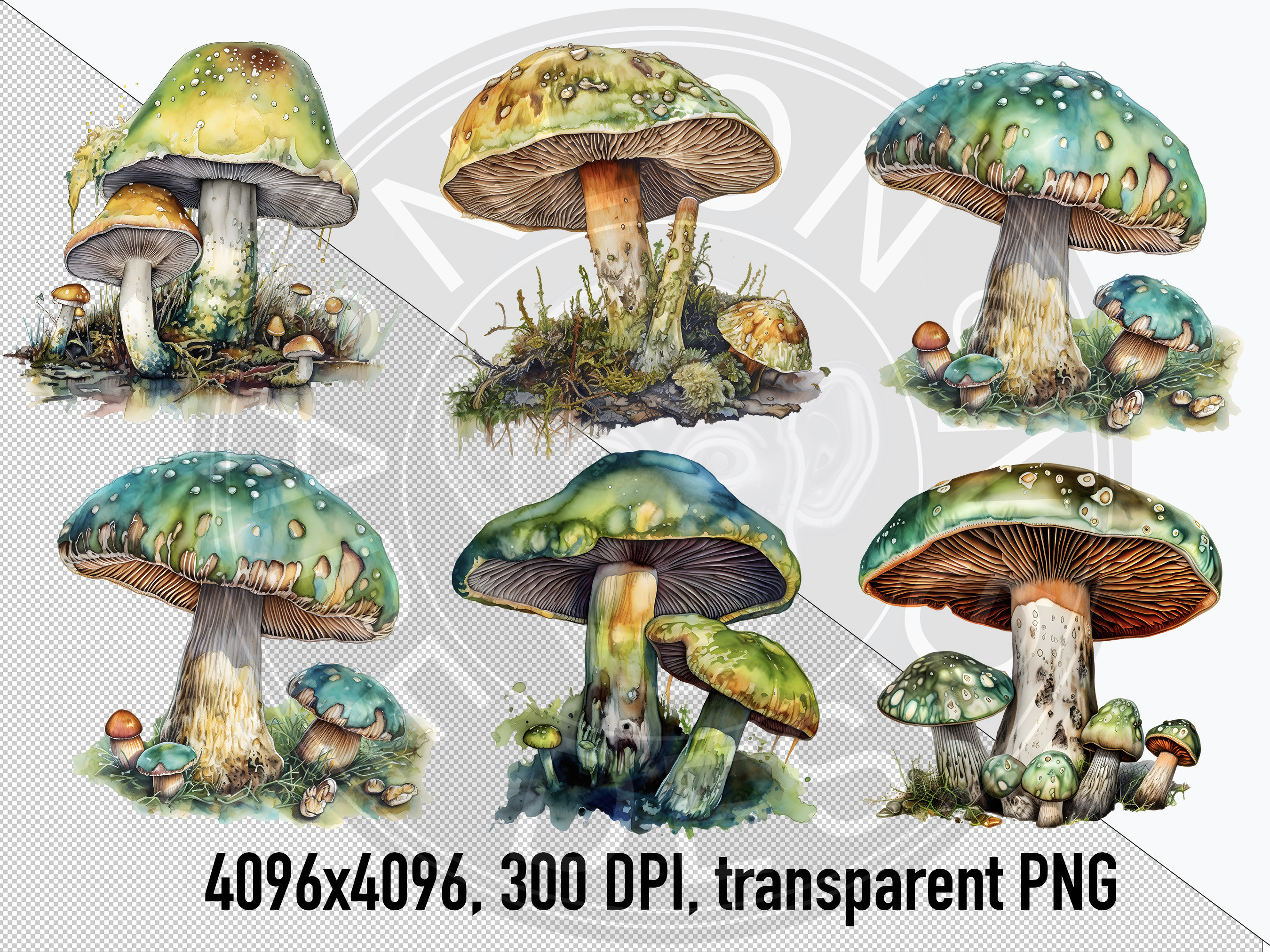 42 Funky Fungi Mushroom Clip Art, Transparent PNG, Commercial Use ...