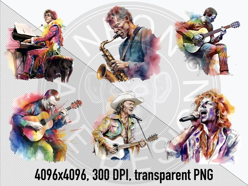 30 Music Star Clip Art, Transparent PNG, Commercial Use, Musicians Clip ...