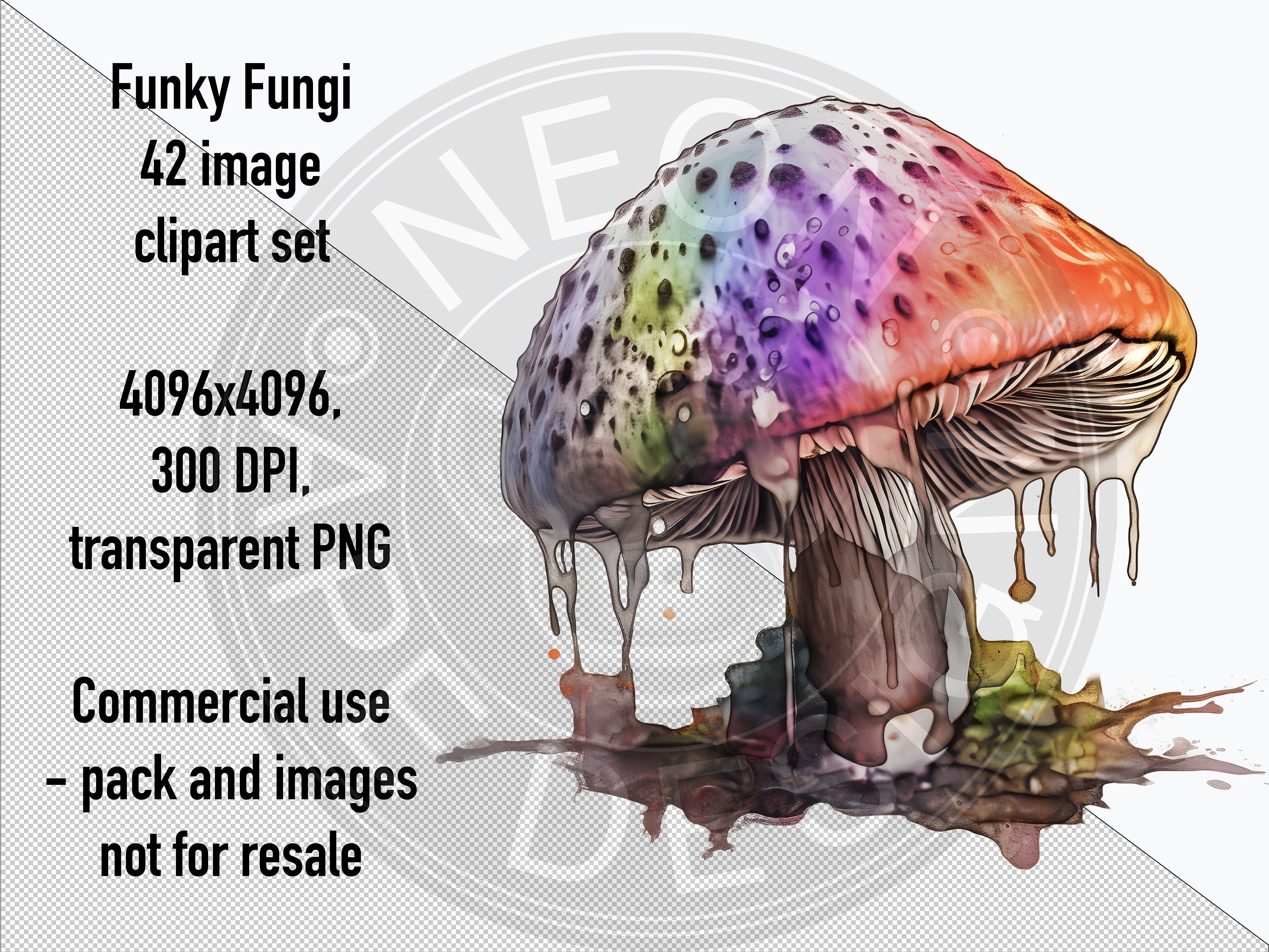 42 Funky Fungi Mushroom Clip Art, Transparent PNG, Commercial Use ...