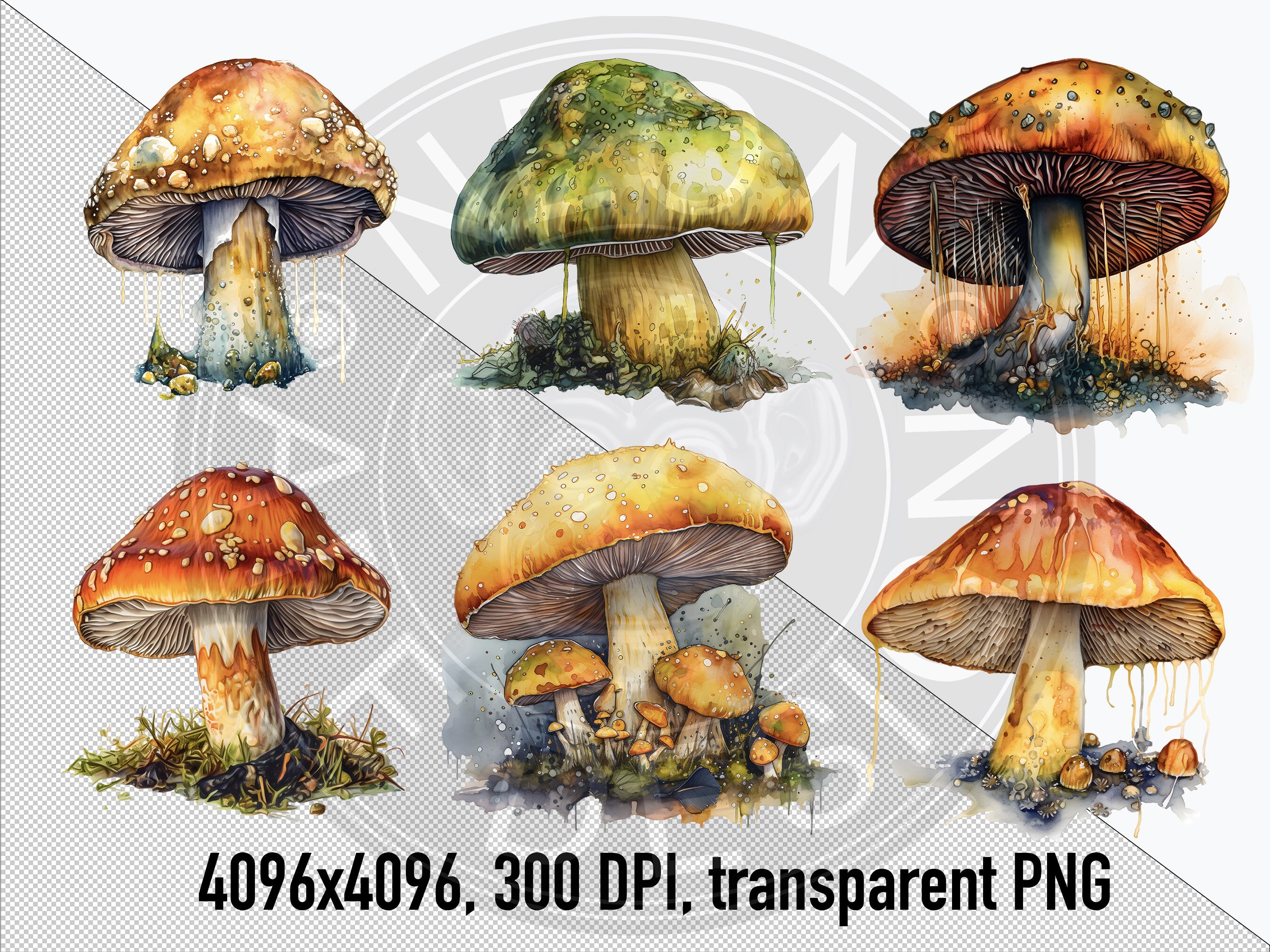 42 Funky Fungi Mushroom Clip Art, Transparent PNG, Commercial Use ...
