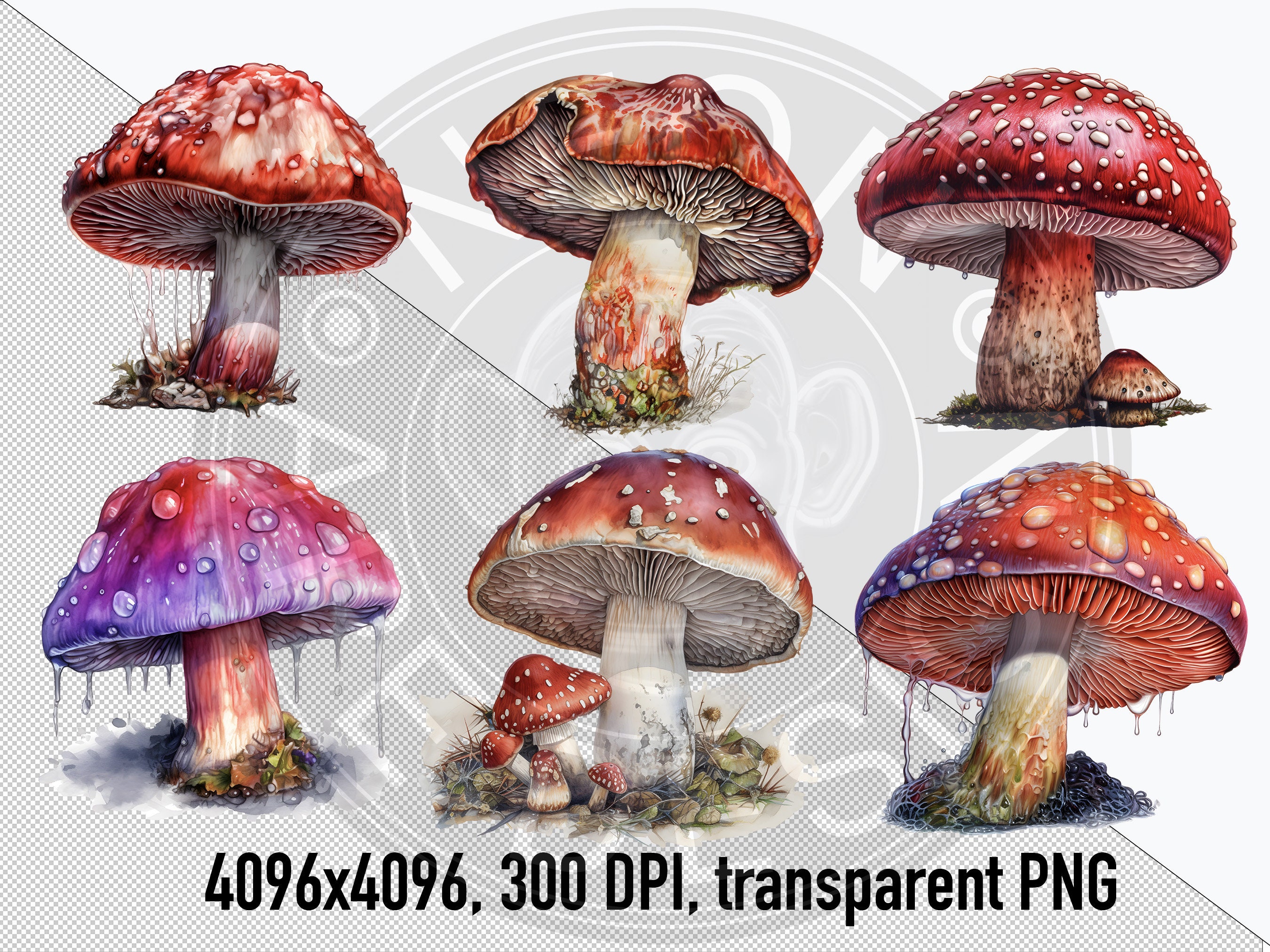42 Funky Fungi Mushroom Clip Art, Transparent PNG, Commercial Use ...
