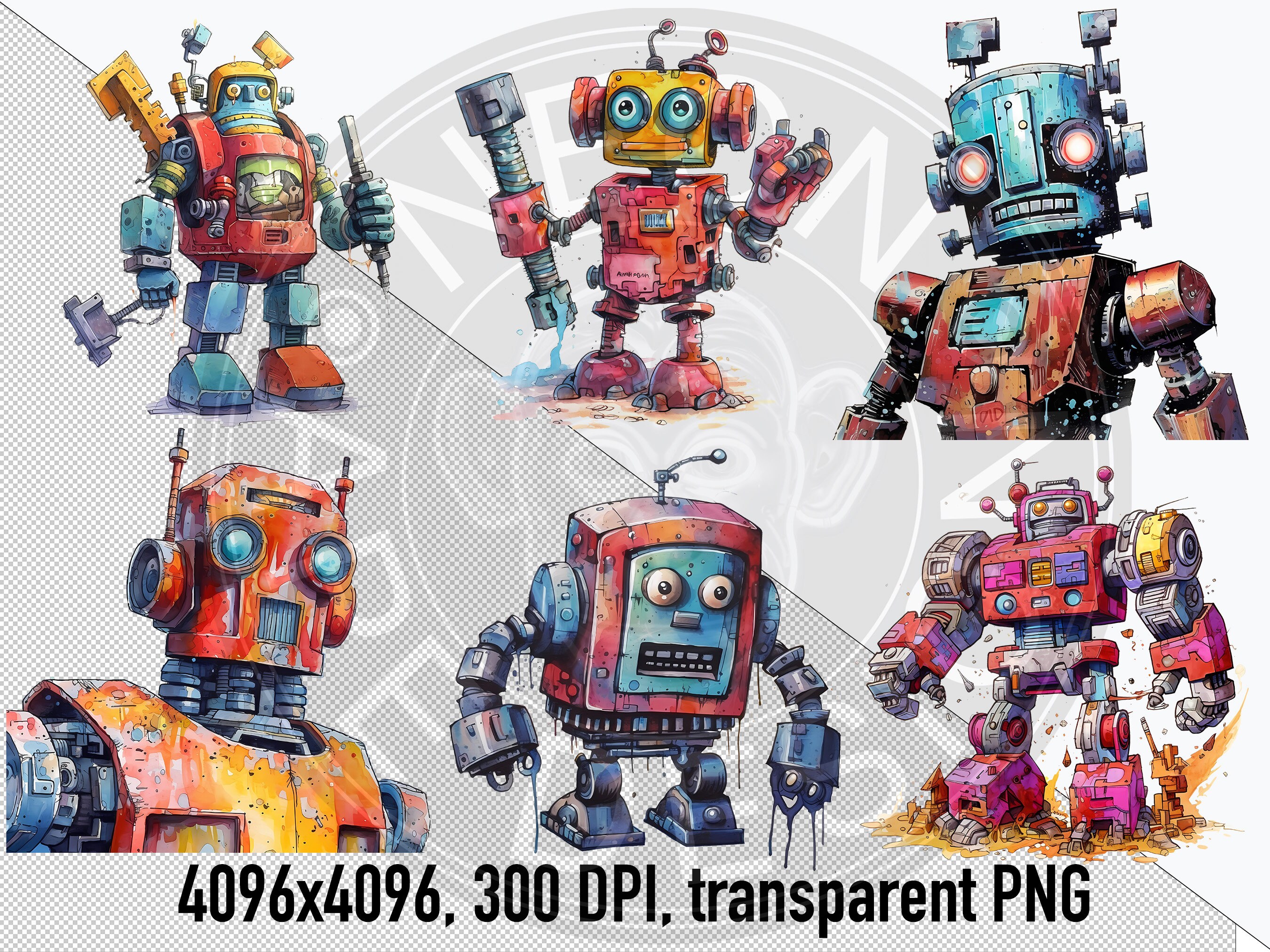 20 Rocking Robots Clip Art, Transparent PNG, Commercial Use, Robots ...