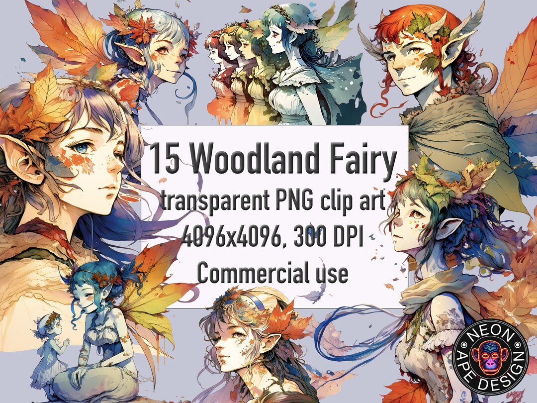 15 Woodland Fairies Clip Art, Transparent PNG, Commercial Use, Fairies ...