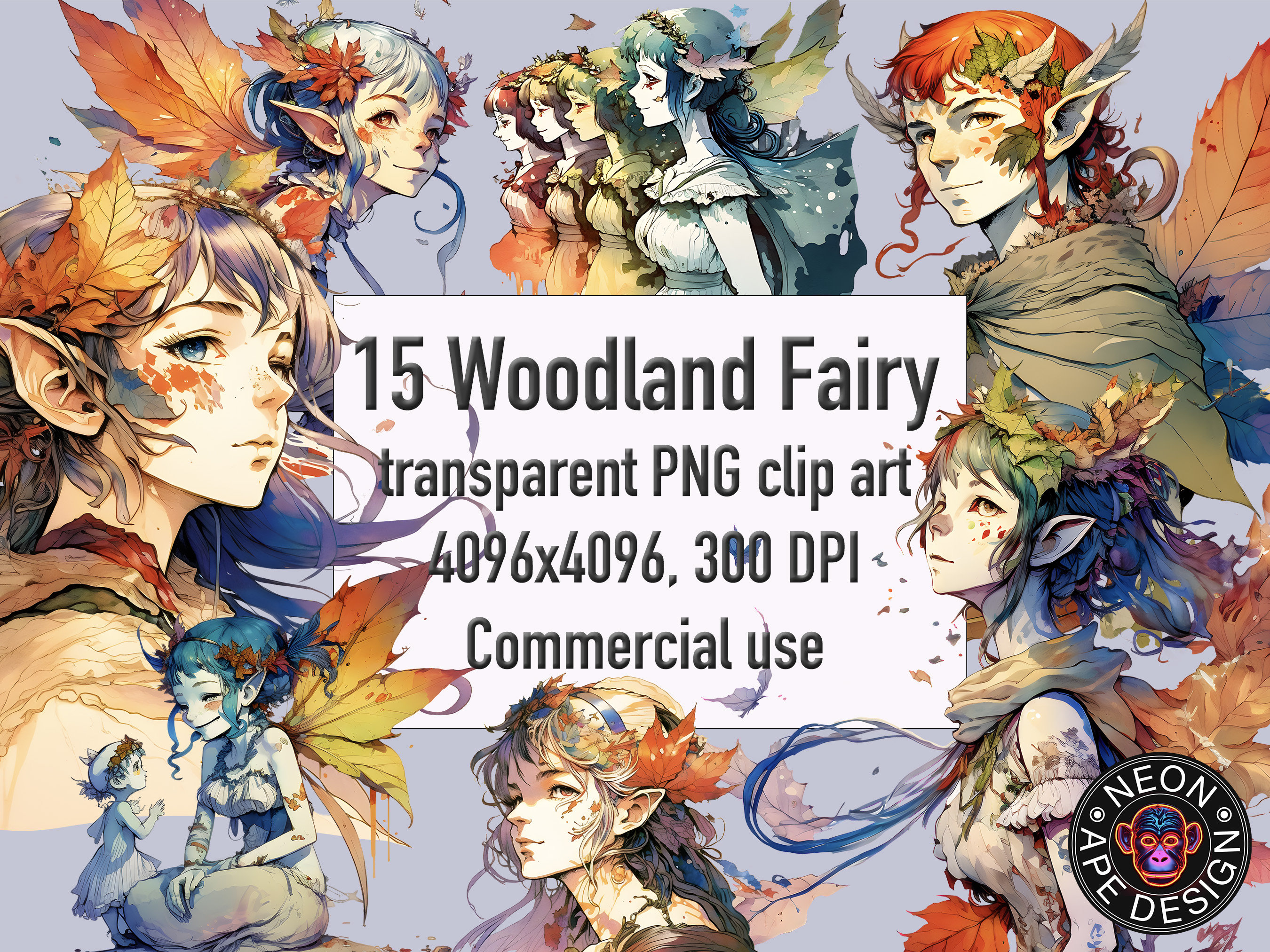 15 Woodland Fairies Clip Art, Transparent PNG, Commercial Use, Fairies ...