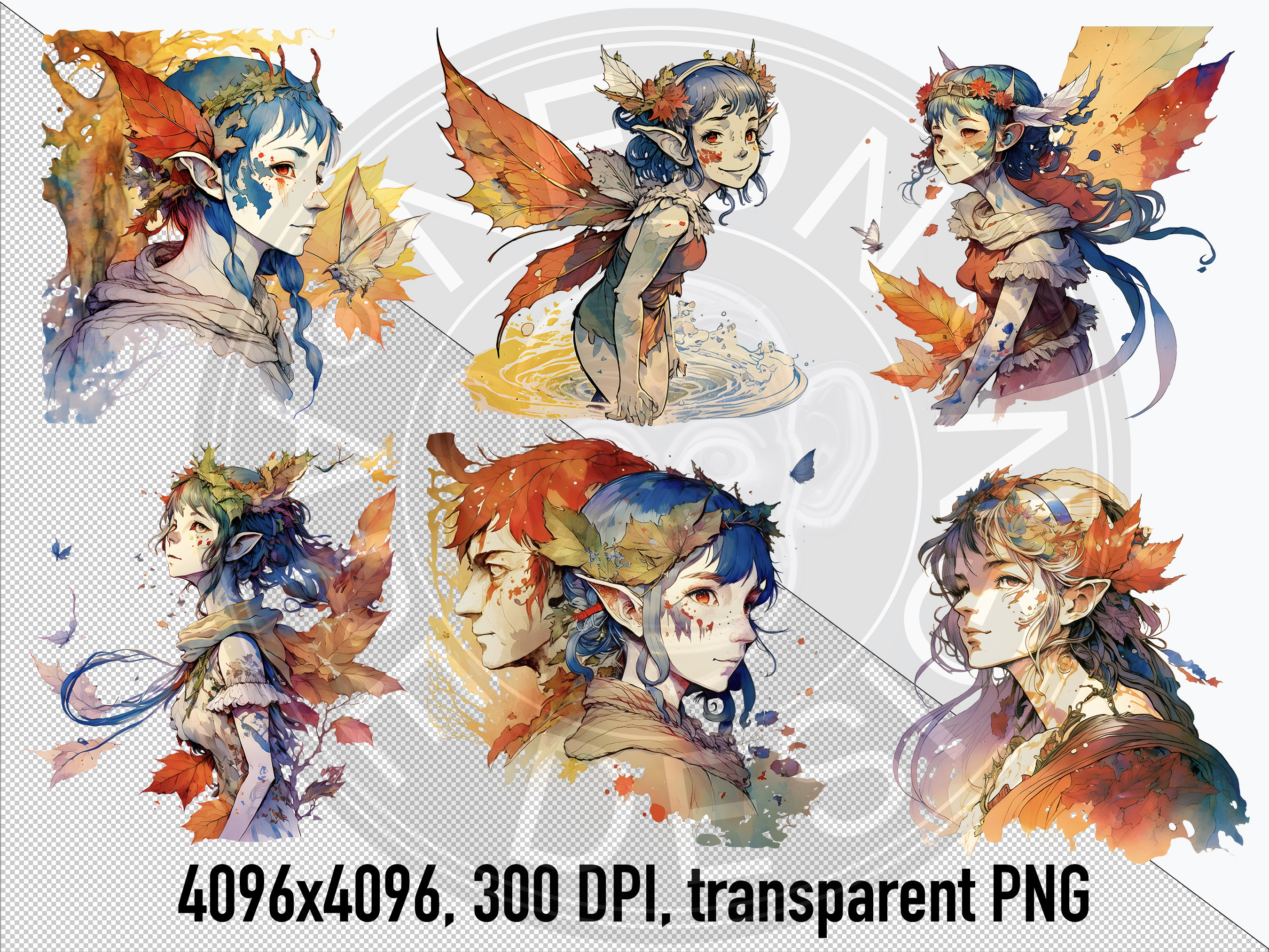 15 Woodland Fairies Clip Art, Transparent PNG, Commercial Use, Fairies ...