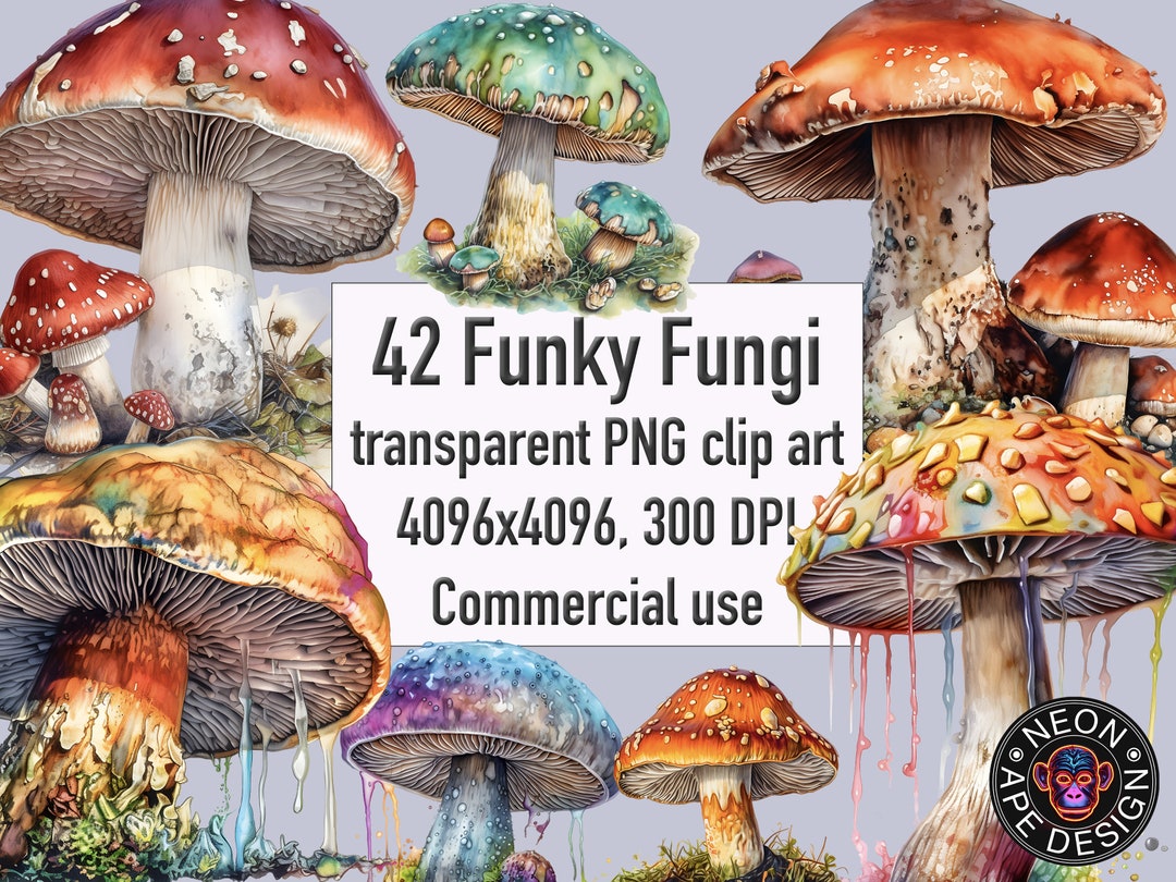 42 Funky Fungi Mushroom Clip Art, Transparent PNG, Commercial Use ...
