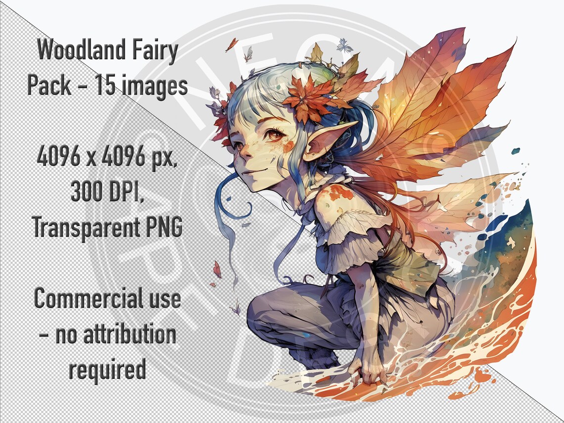 15 Woodland Fairies Clip Art, Transparent PNG, Commercial Use, Fairies ...