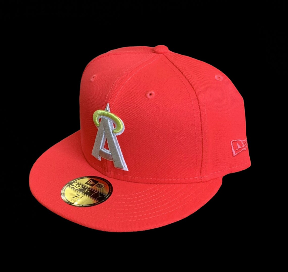 Los Angeles California Angels Hat New Era 7-3/8 59FIFTY Fitted Lava ...