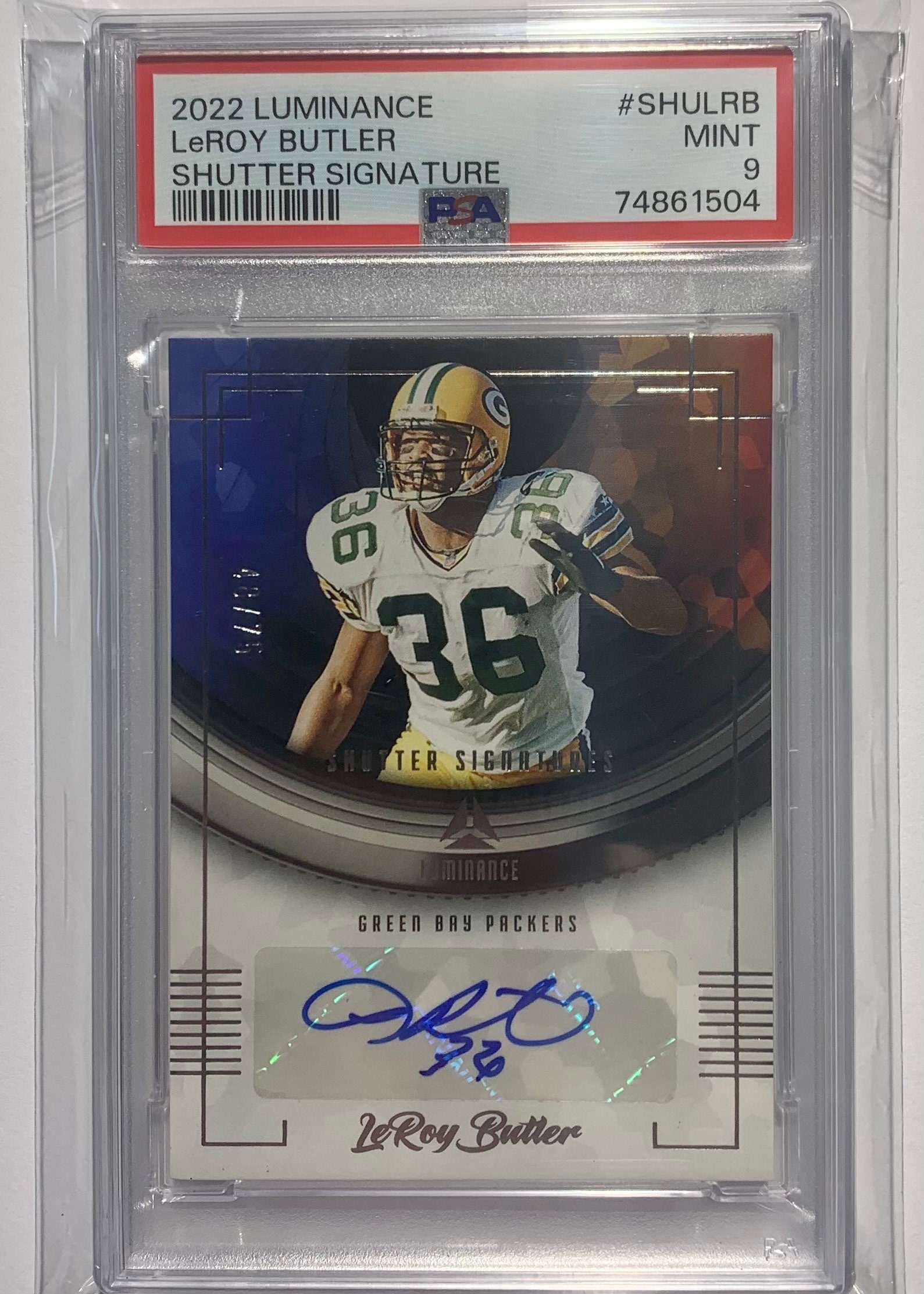 Leroy Butler AUTO 2022 Luminance Shutter Signature #SHULRB Green Bay ...
