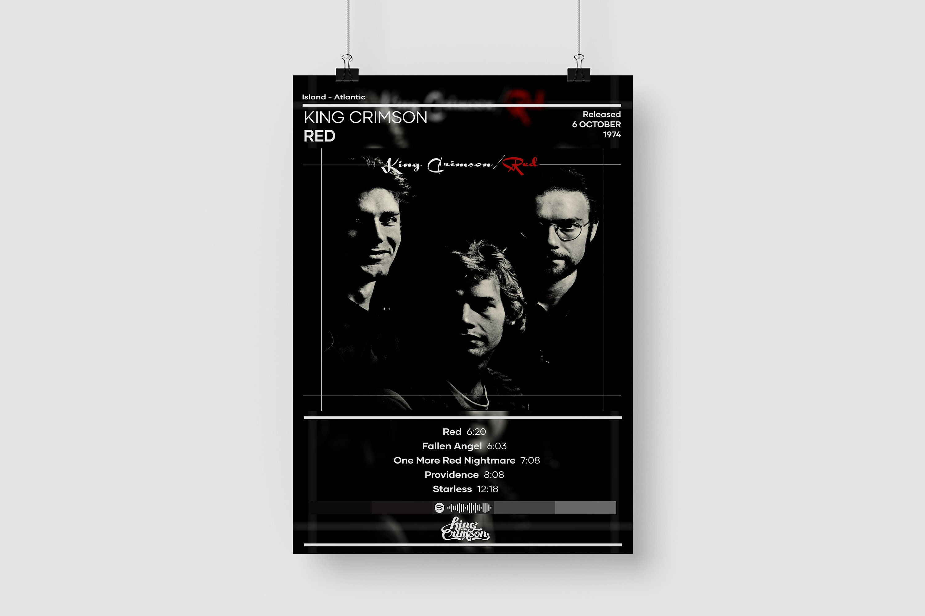 King Crimson Poster Red Poster Rock Music Poster Album - Etsy