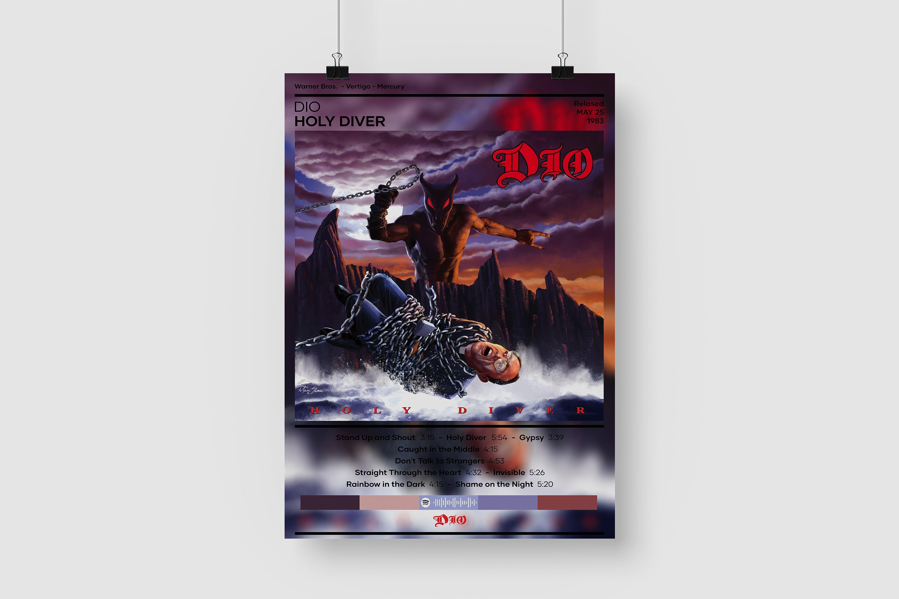 Dio Poster Holy Diver Poster Rock Music Poster Album - Etsy