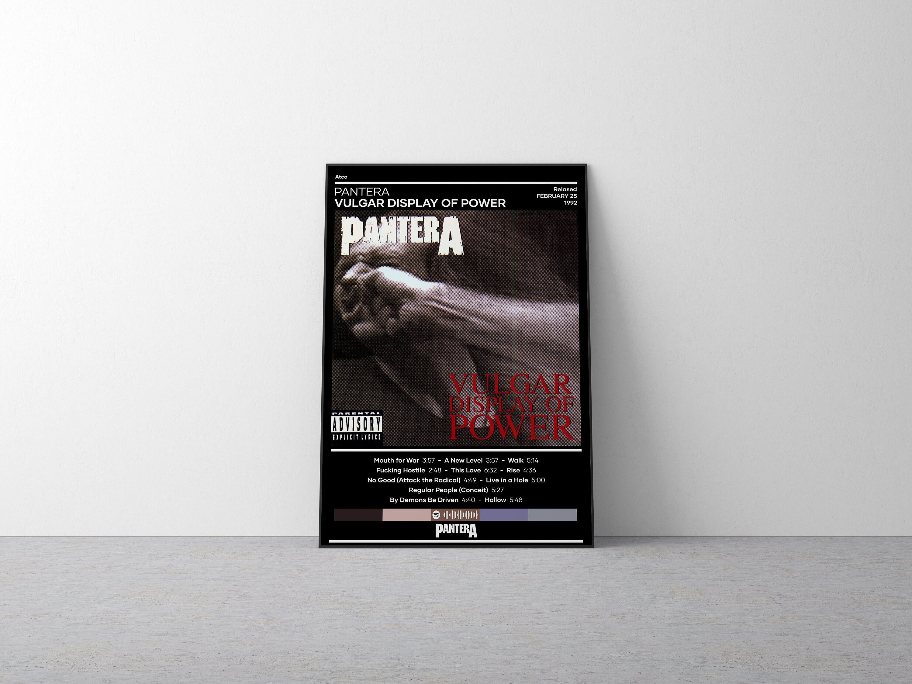 Pantera Poster Vulgar Display of Power Poster Metal Music Poster Album ...