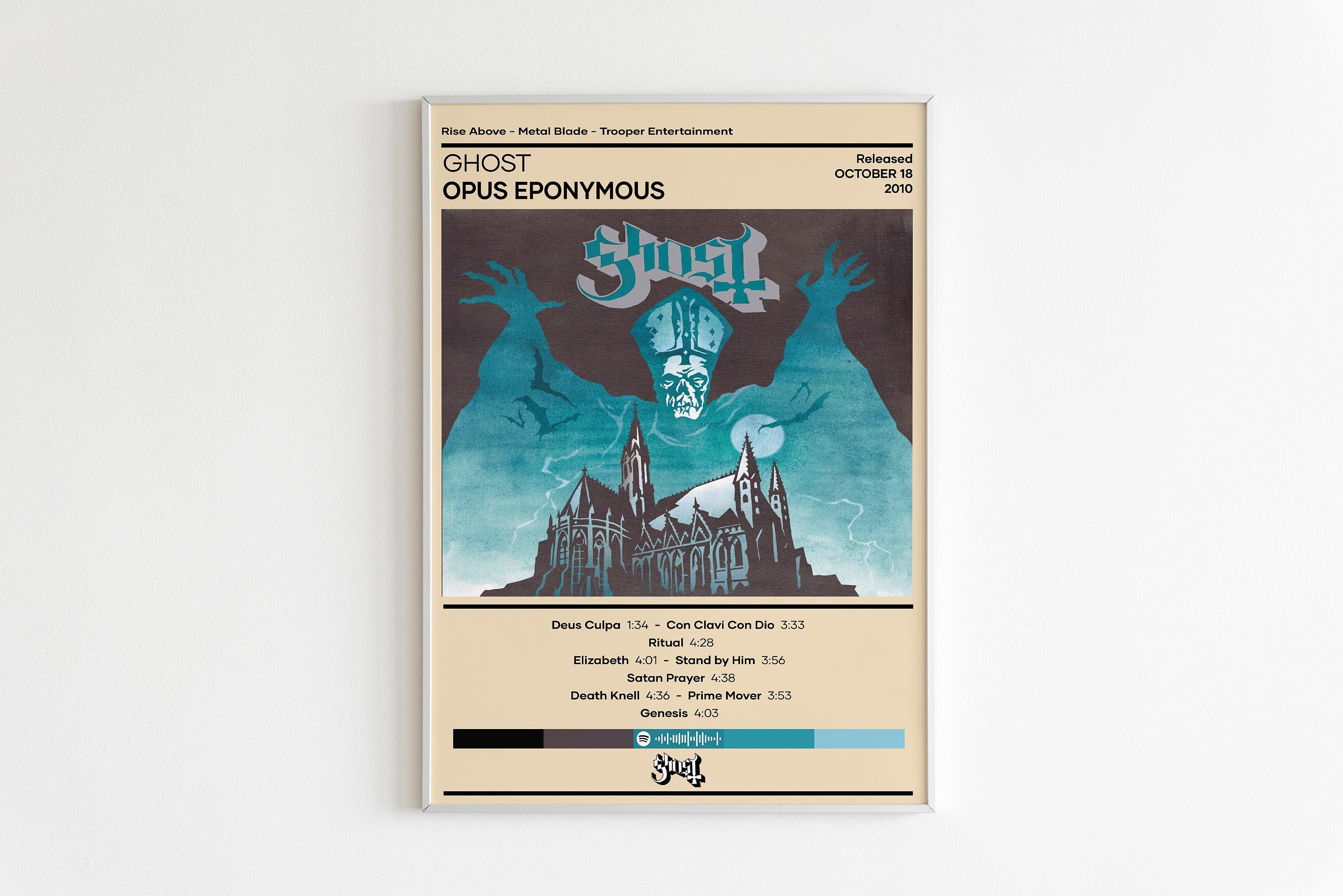 Ghost Poster Opus Eponymous Poster Metal Music Poster Album Cover ...