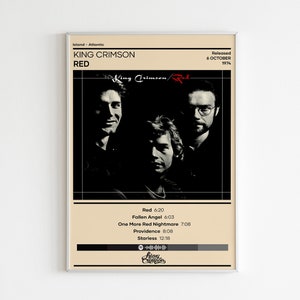King Crimson Poster Red Poster Rock Music Poster Album - Etsy