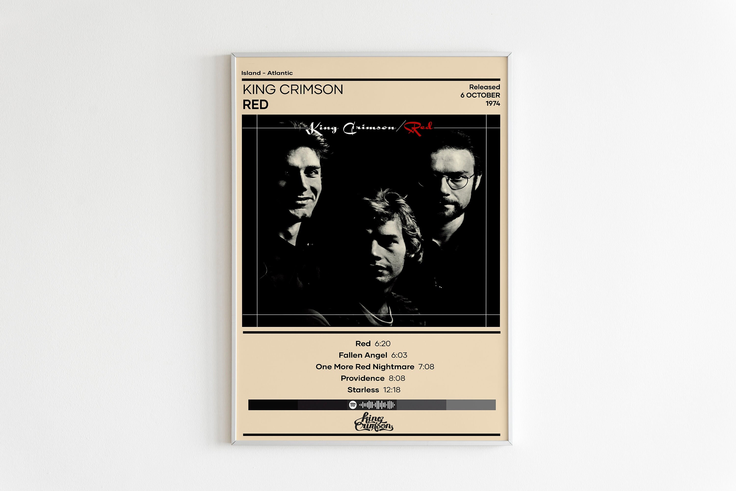 King Crimson Poster Red Poster Rock Music Poster Album - Etsy