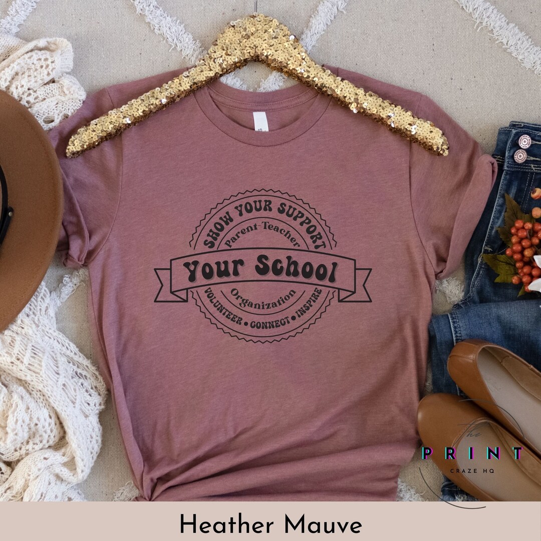 PTO Shirt, Your School Name Tee, Volunteer Shirt, School Spirit Shirt ...