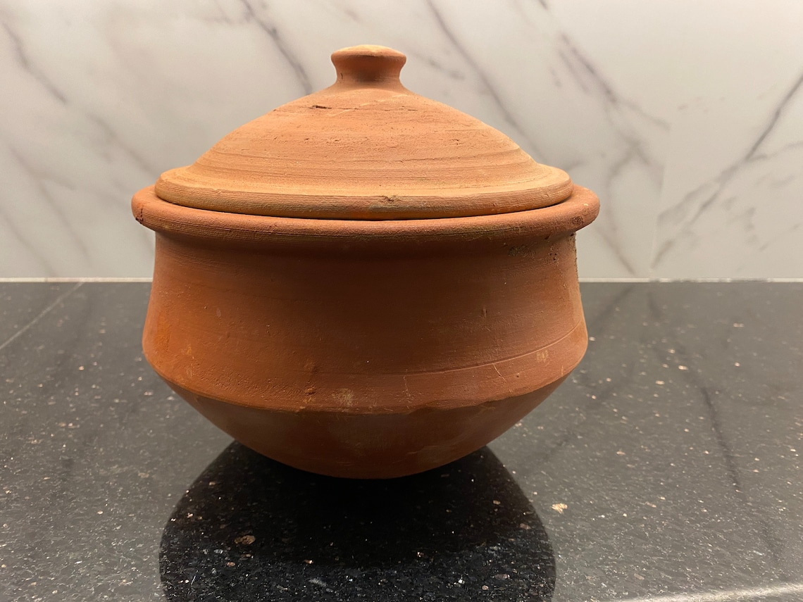 Unglazed Clay Handi/ Clay Pot for Cooking & Serving With Lid/ - Etsy