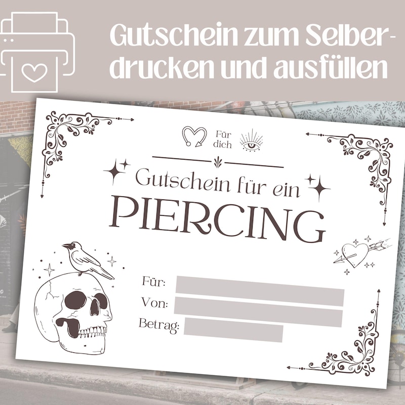 Piercing Gutschein Zum Ausdrucken