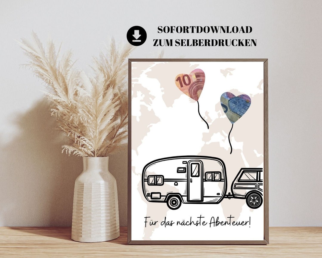 Cash Gift for Caravan Gift for Camper Cash Gift for Travel Fund Instant ...