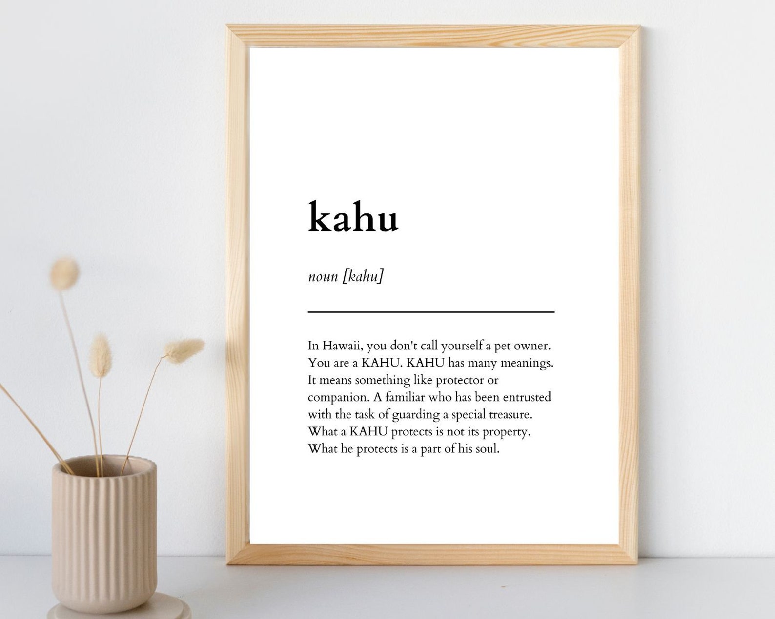 Kahu Definition Poster | Kahu Hawaiian Meaning Pet Owners | Dog Poster ...