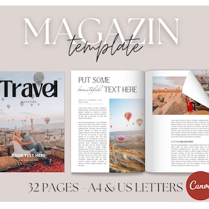 Canva Magazine Template | Travel Magazine Template | Travel Guide ...