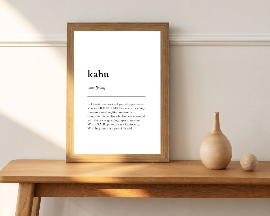 Kahu Definition Poster Kahu Hawaiian Meaning Pet Owners Dog Poster With ...