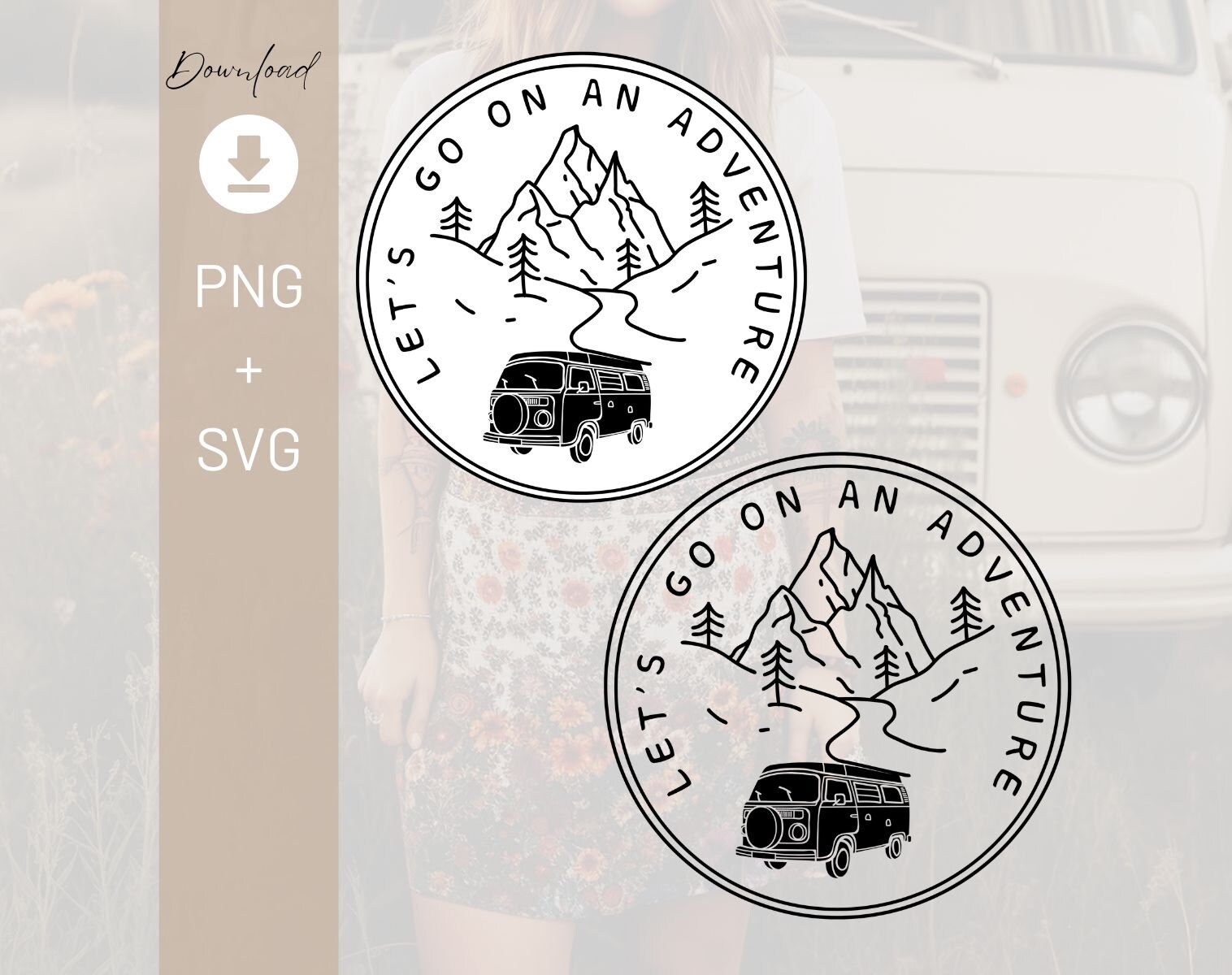 Bus Camper Motorhome Outline Silhouette, Camper Van Svg PNG, Vanlife ...