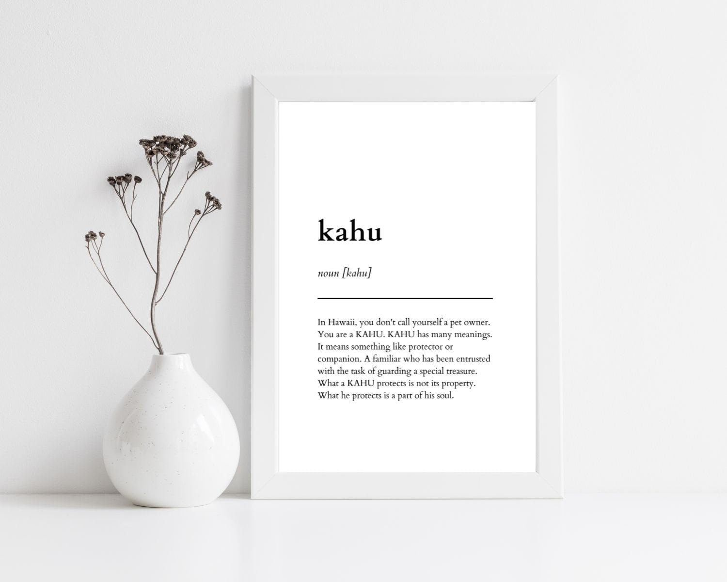 Kahu Definition Poster | Kahu Hawaiian Meaning Pet Owners | Dog Poster With Kahu Definition ...