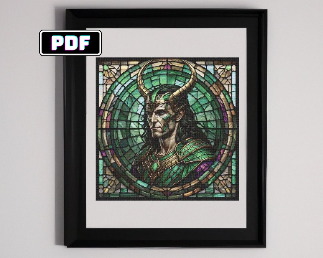 Loki Stained Glass Cross Stitch Pattern - Etsy