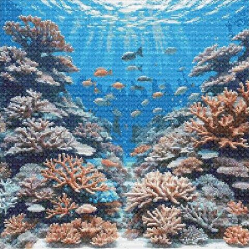 Coral Reef Cross Stitch Pattern DIY Ocean Needlework - Etsy