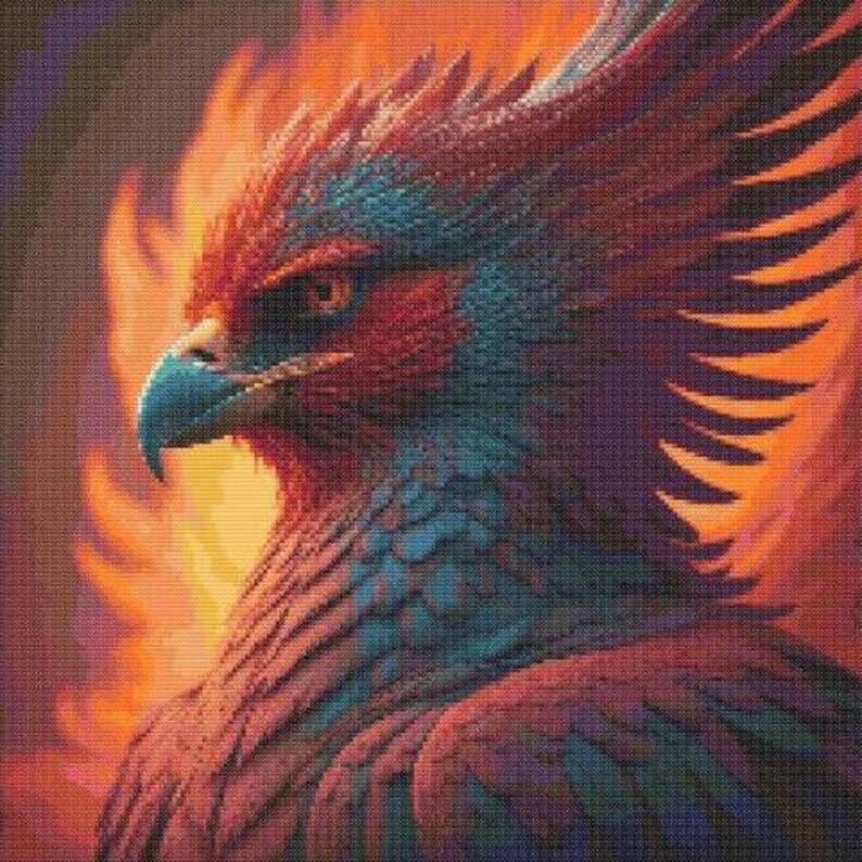 Phoenix Cross Stitch Pattern Instant Download DIY Embroidery - Etsy