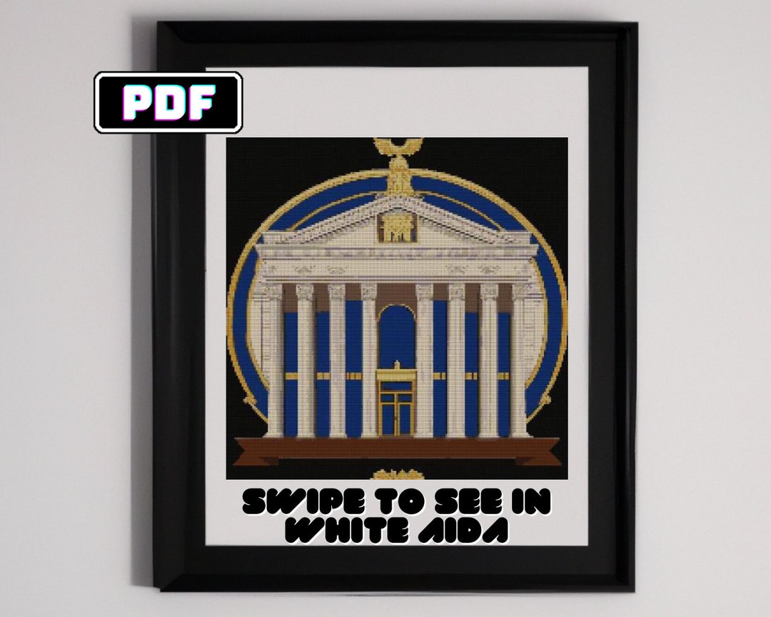 Elegant Courthouse Cross Stitch Pattern - Etsy