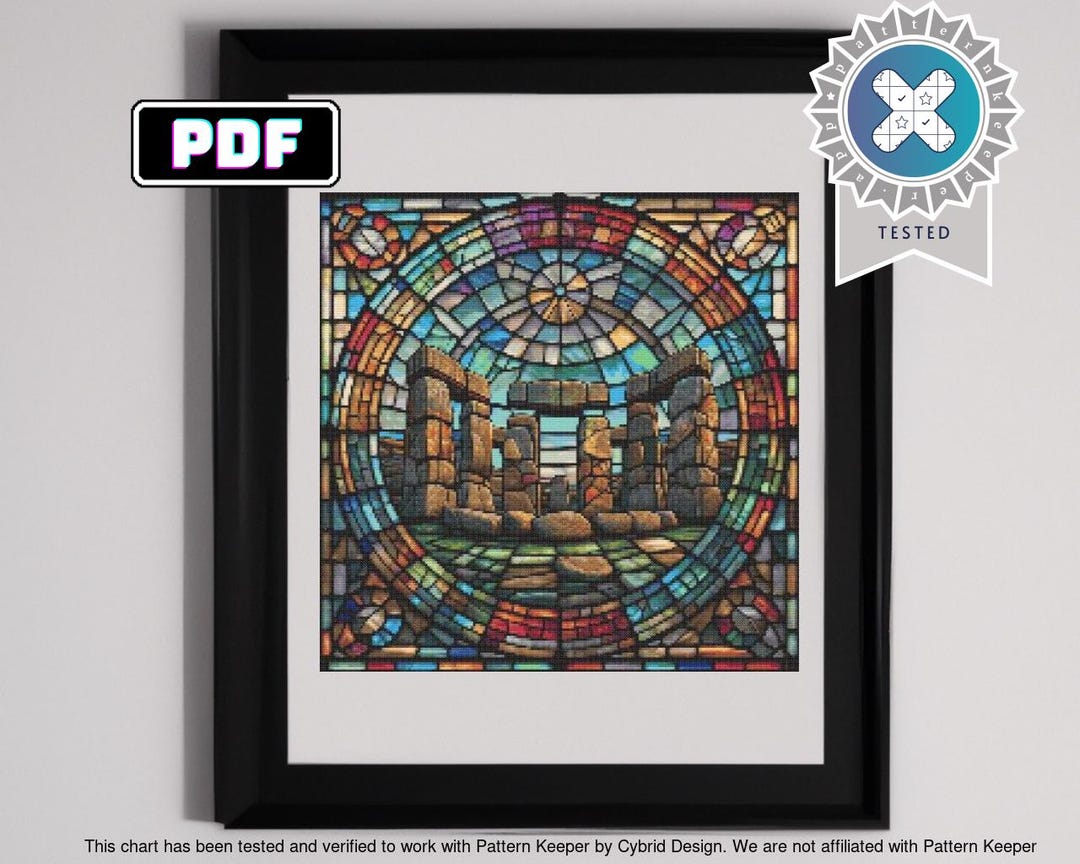 Stonehenge Stained Glass Style Cross Stitch Pattern - Etsy