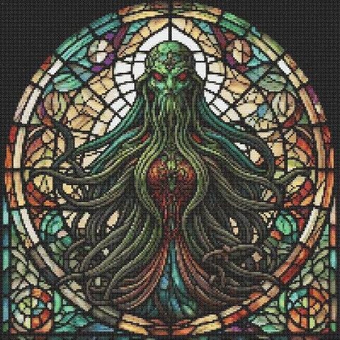 Stained Glass Style Lady Cthulhu Cross Stitch Pattern - Etsy