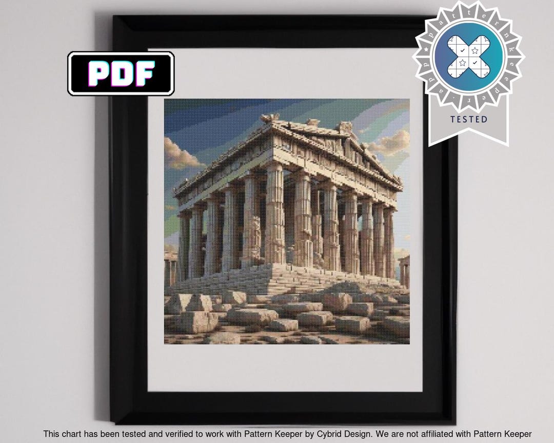 Parthenon Cross Stitch Pattern - Historical Greek Architecture ...