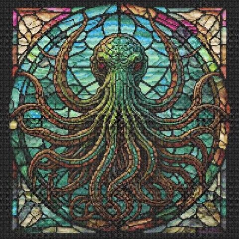 Cthulhu Stained Glass Cross Stitch Pattern - Instant Download ...