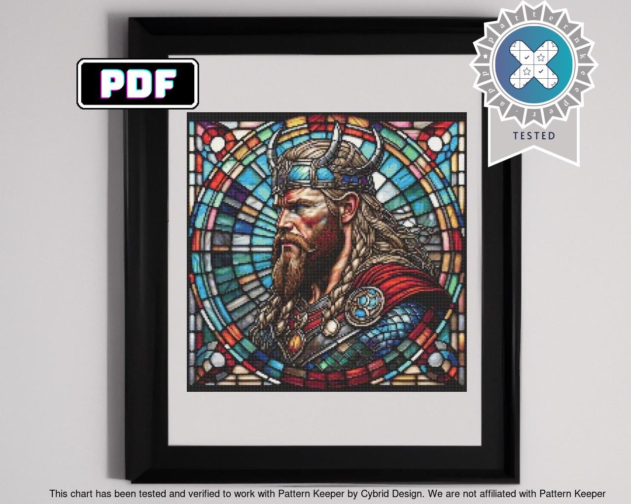 Thor Stained Glass Cross Stitch Pattern Superhero Needlework Design - Etsy