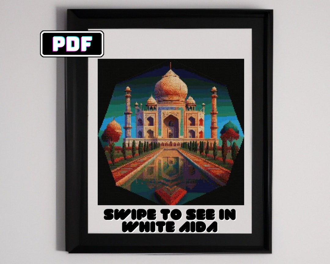 Taj Mahal Polygon Art Cross Stitch Pattern Instant Download - Etsy ...