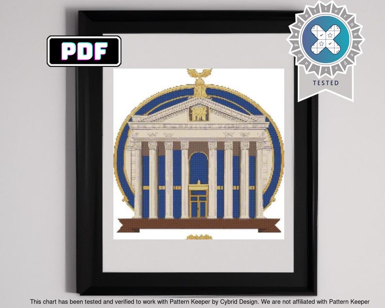 Elegant Courthouse Cross Stitch Pattern - Etsy