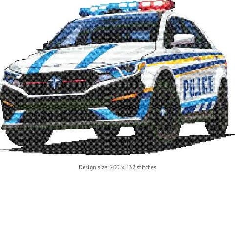 Police Car Cross Stitch Pattern for Law Enforcement Enthusiasts - Etsy