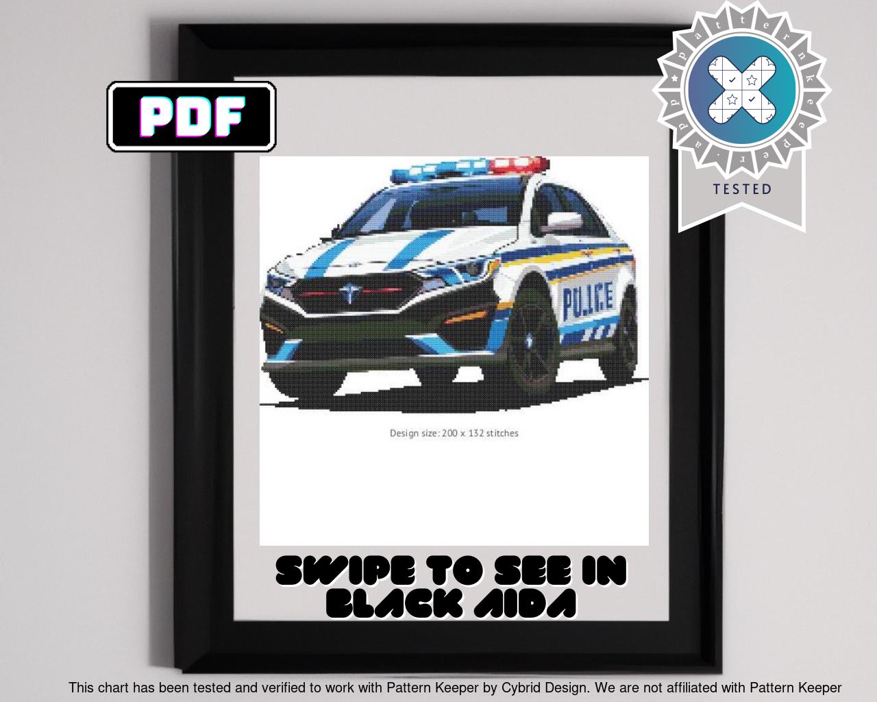 Police Car Cross Stitch Pattern for Law Enforcement Enthusiasts - Etsy