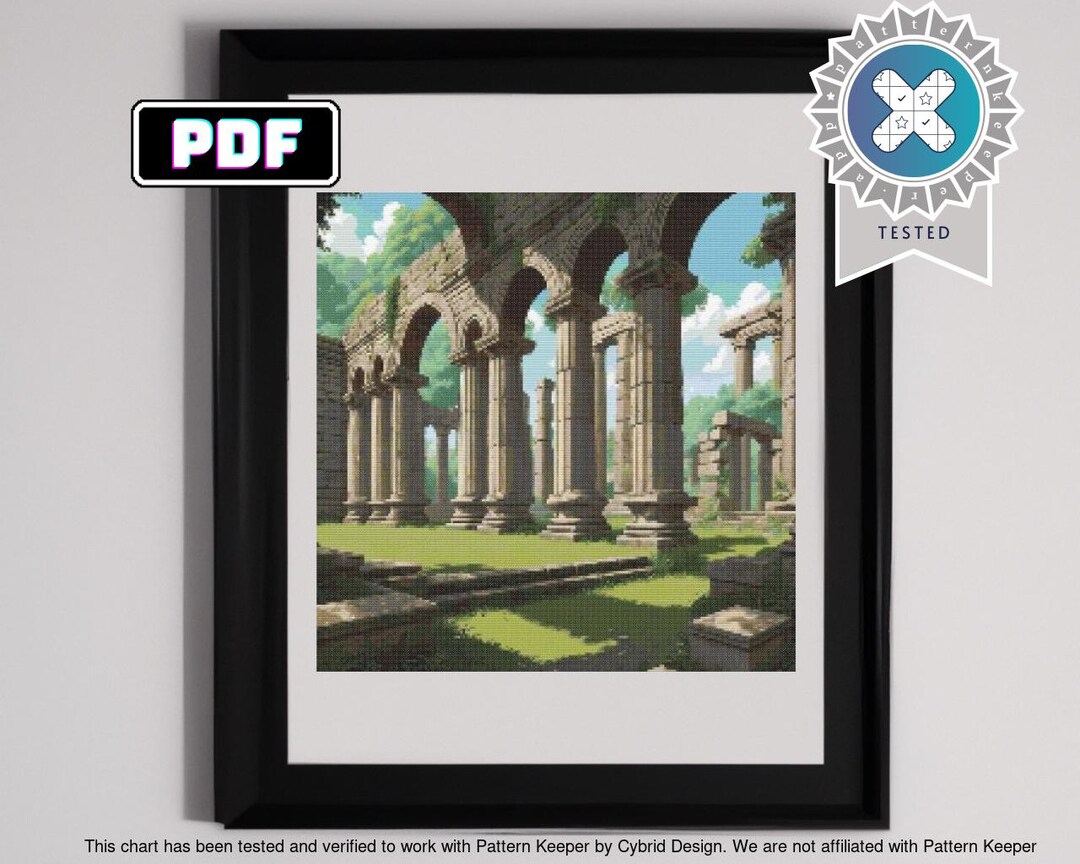Ancient City Ruins Cross Stitch Pattern - Detailed DIY Needlework ...