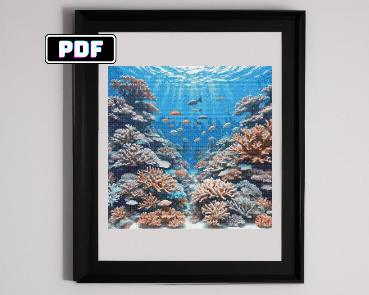 Coral Reef Cross Stitch Pattern DIY Ocean Needlework - Etsy