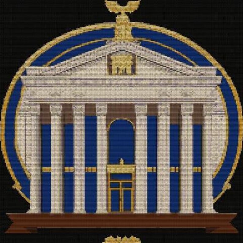 Elegant Courthouse Cross Stitch Pattern - Etsy