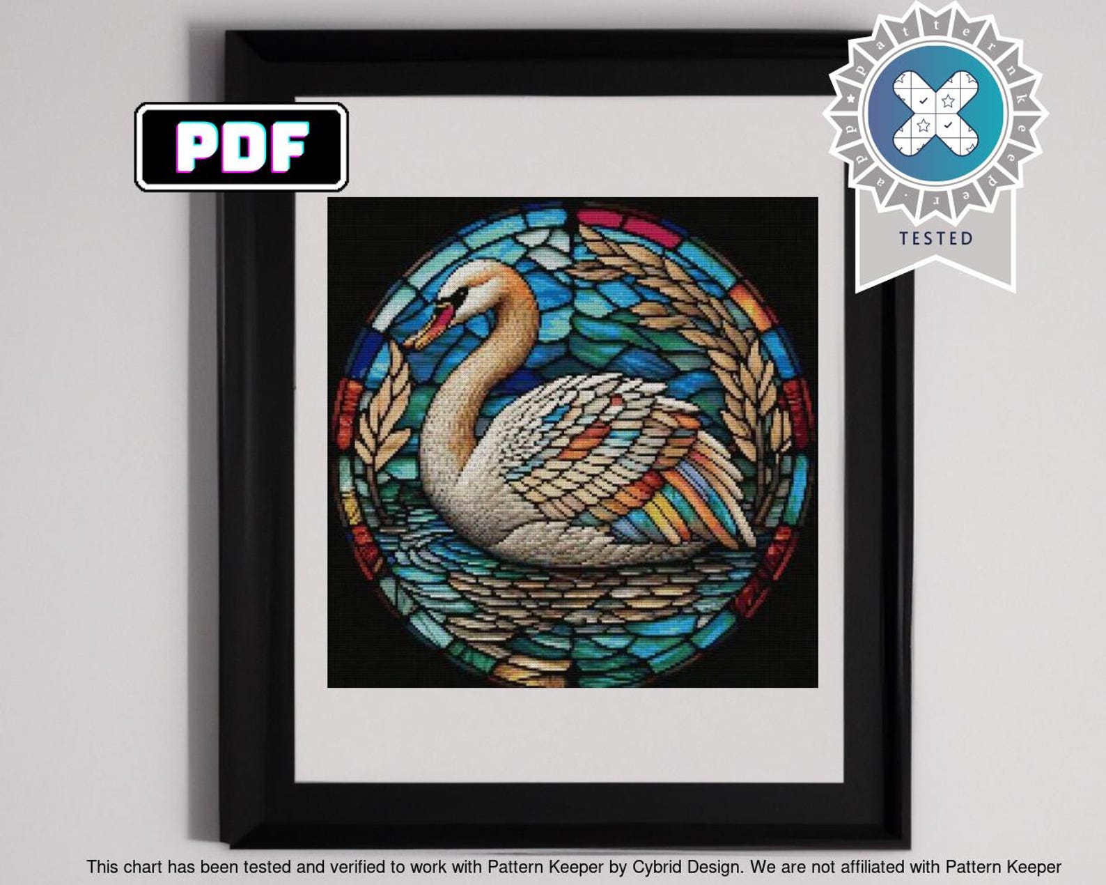 Swan Stained Glass Cross Stitch Pattern - Etsy
